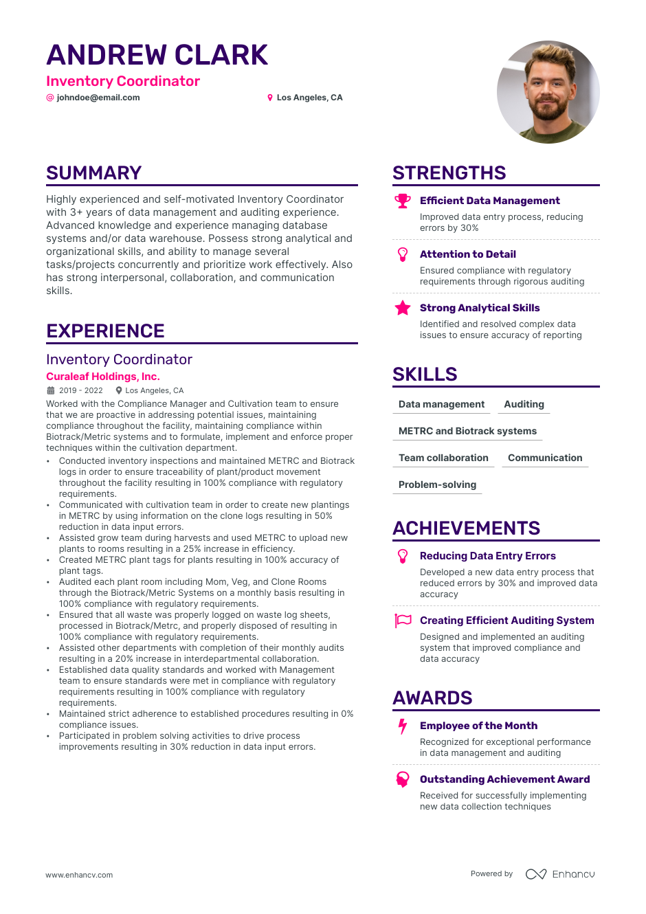 5 Inventory Resume Examples & Guide for 2023