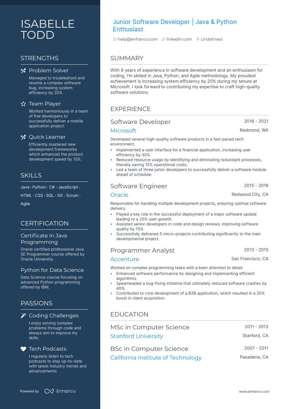 Accenture Infographic Resume Builder