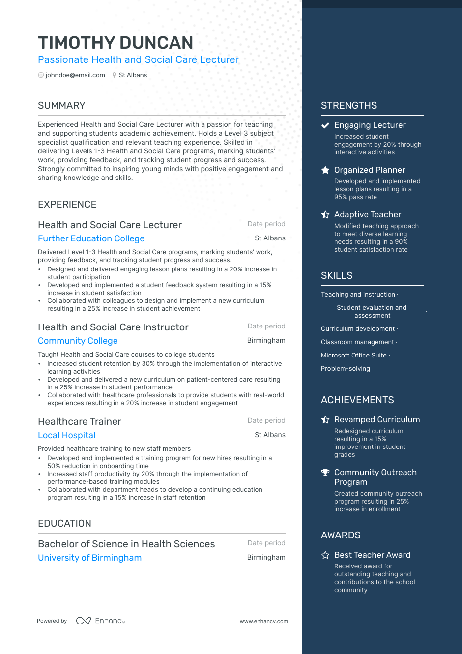 5 Lecturer Resume Examples Guide For 2023