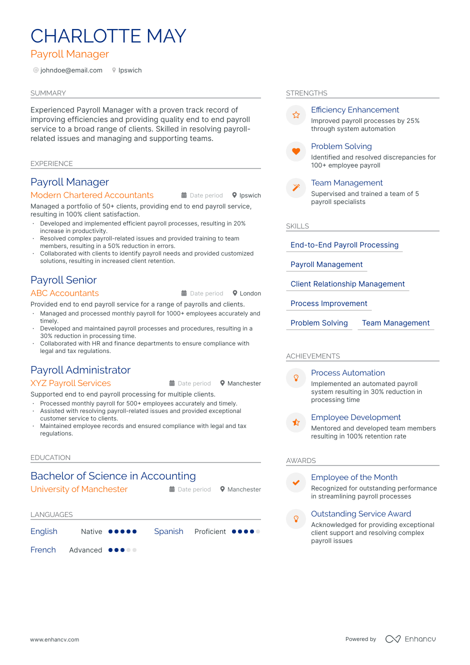 5 Payroll Manager Resume Examples & Guide for 2023
