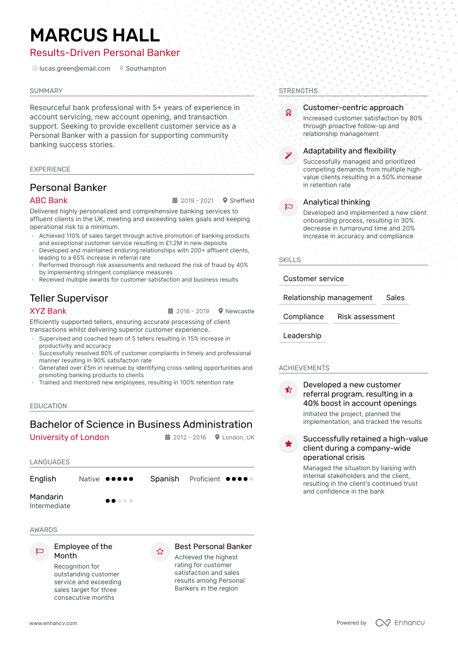 3 Personal Banker CV Examples for 2023