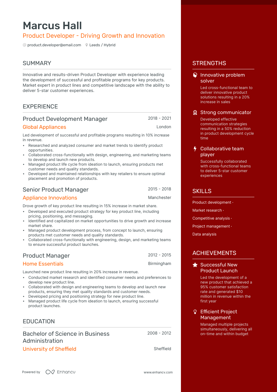 5 Product Developer Resume Examples & Guide for 2023