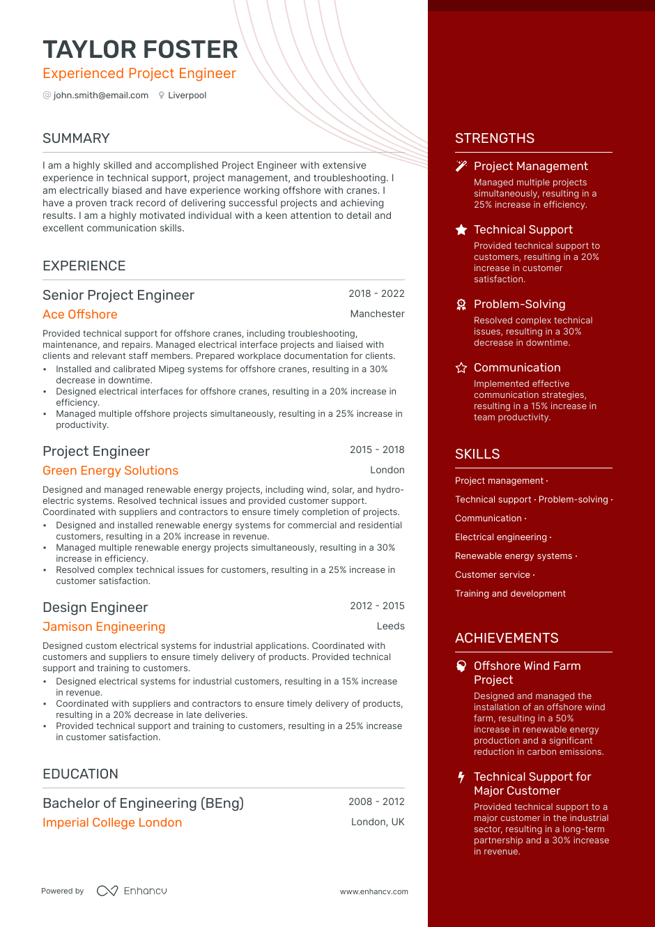 3 Project Engineer CV Examples for 2023