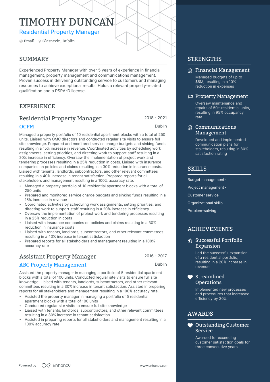 5 Residential Property Manager Resume Examples Guide For 2023