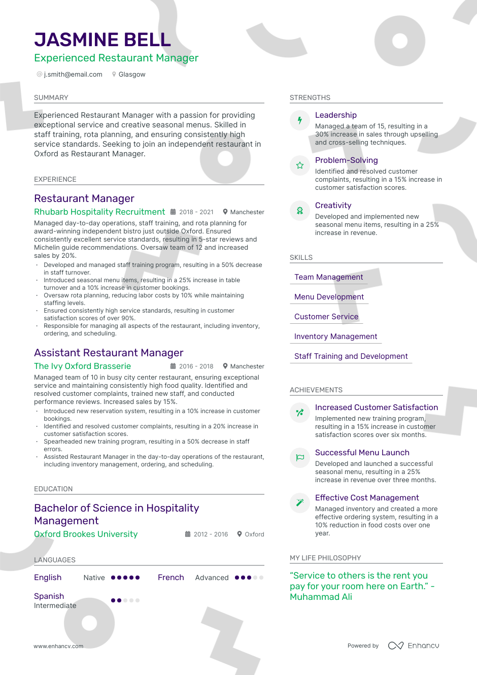 3 Restaurant CV Examples for 2023