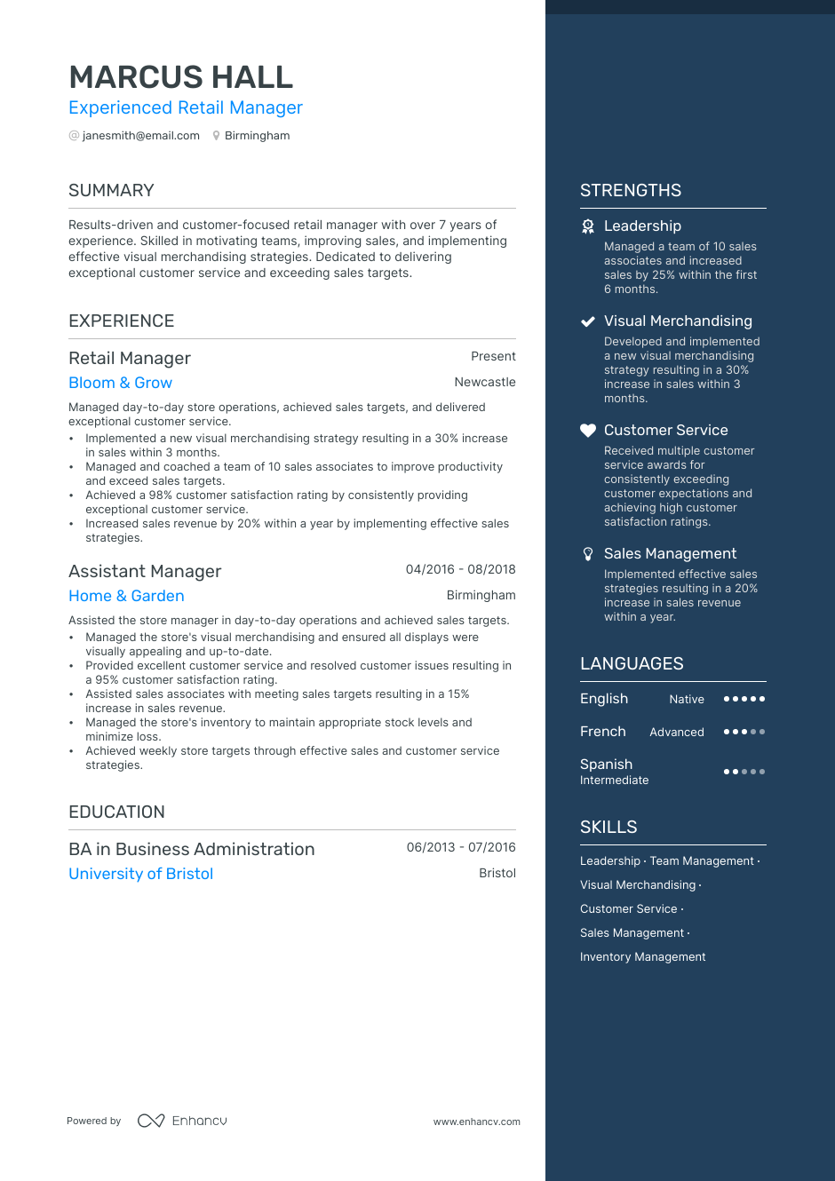 2 Retail Manager CV Examples For 2023 2 Retail Manager CV Examples For 2023