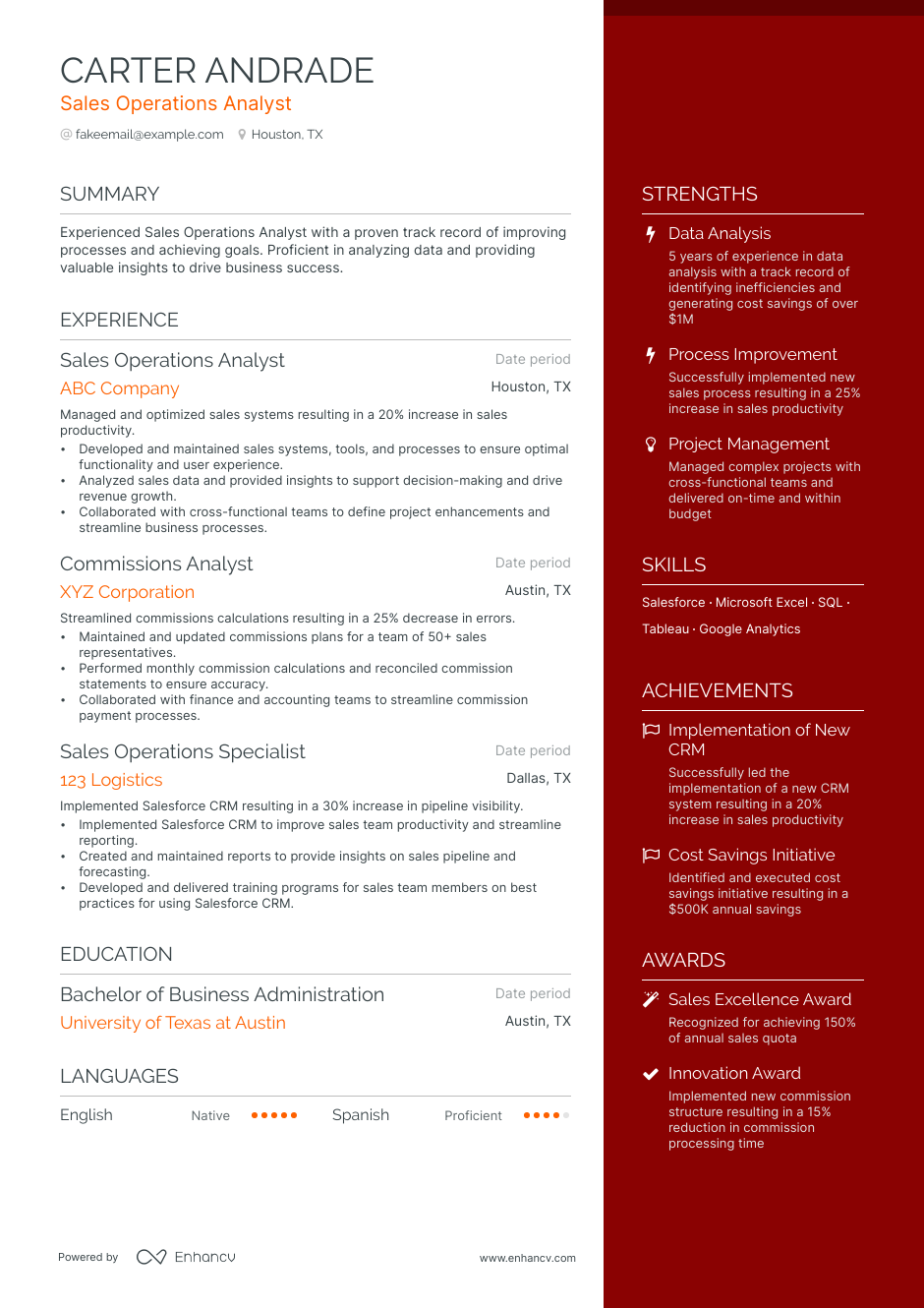 5 Sales Operations Analyst Resume Examples Guide For 2023