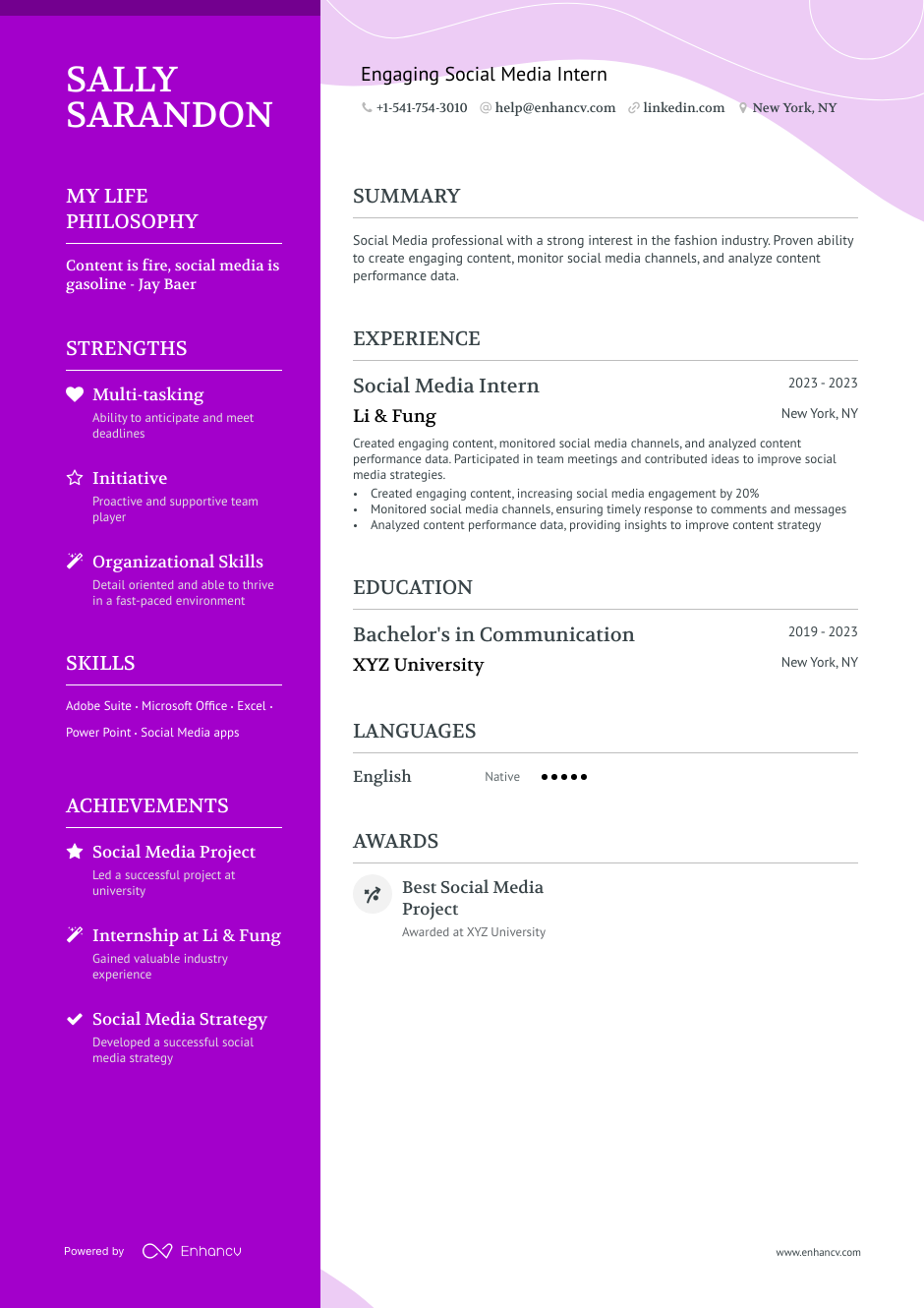 5 Social Media Intern Resume Examples Guide For 2023