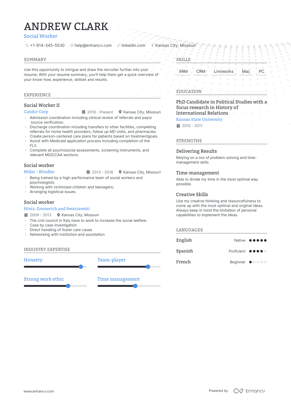 9 Social Worker Resume Examples & Guide for 2023