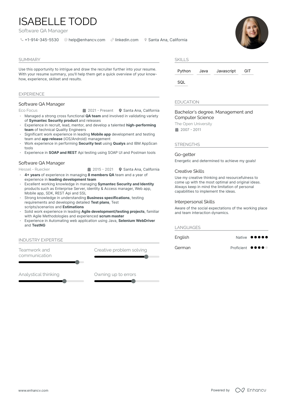 5 Software QA Manager Resume Examples & Guide for 2023