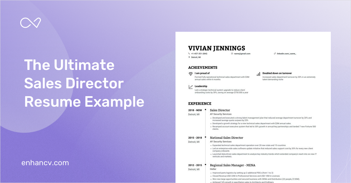 3 Sales Director Resume Examples & Guide for 2024