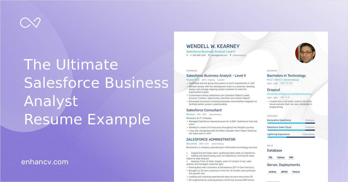 5 Salesforce Business Analyst Resume Examples & Guide for 2023