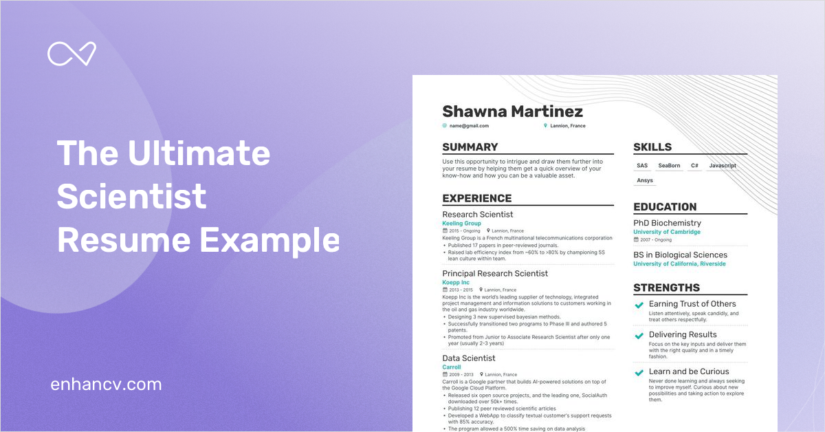 5 Scientist Resume Examples & Guide for 2023
