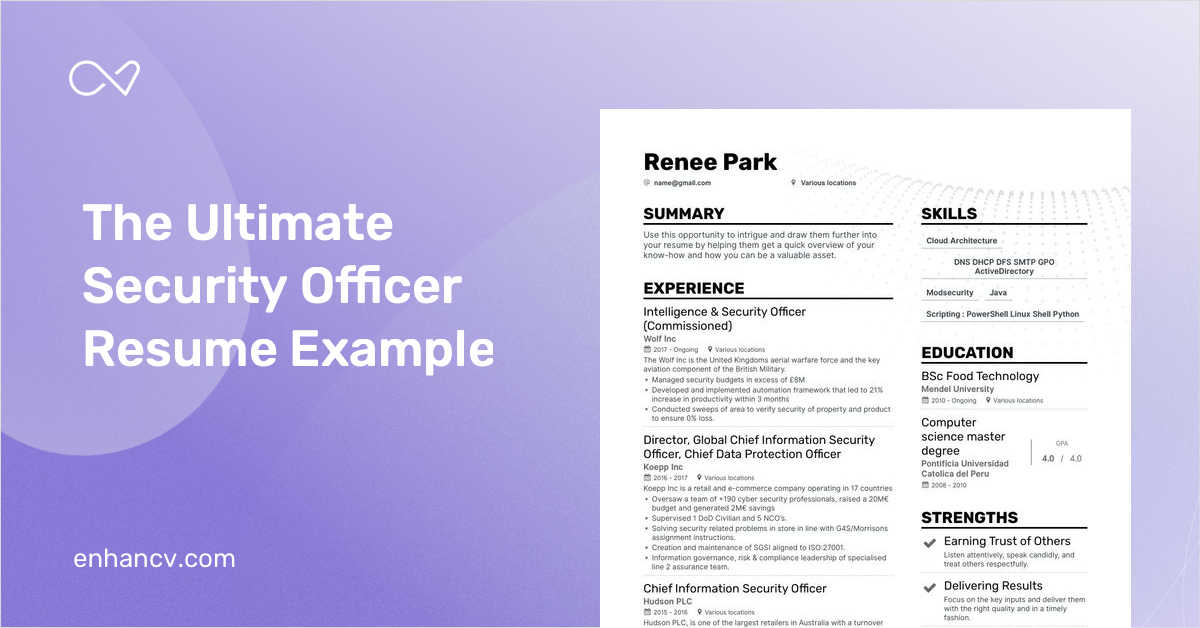 5 Security Officer Resume Examples & Guide for 2023
