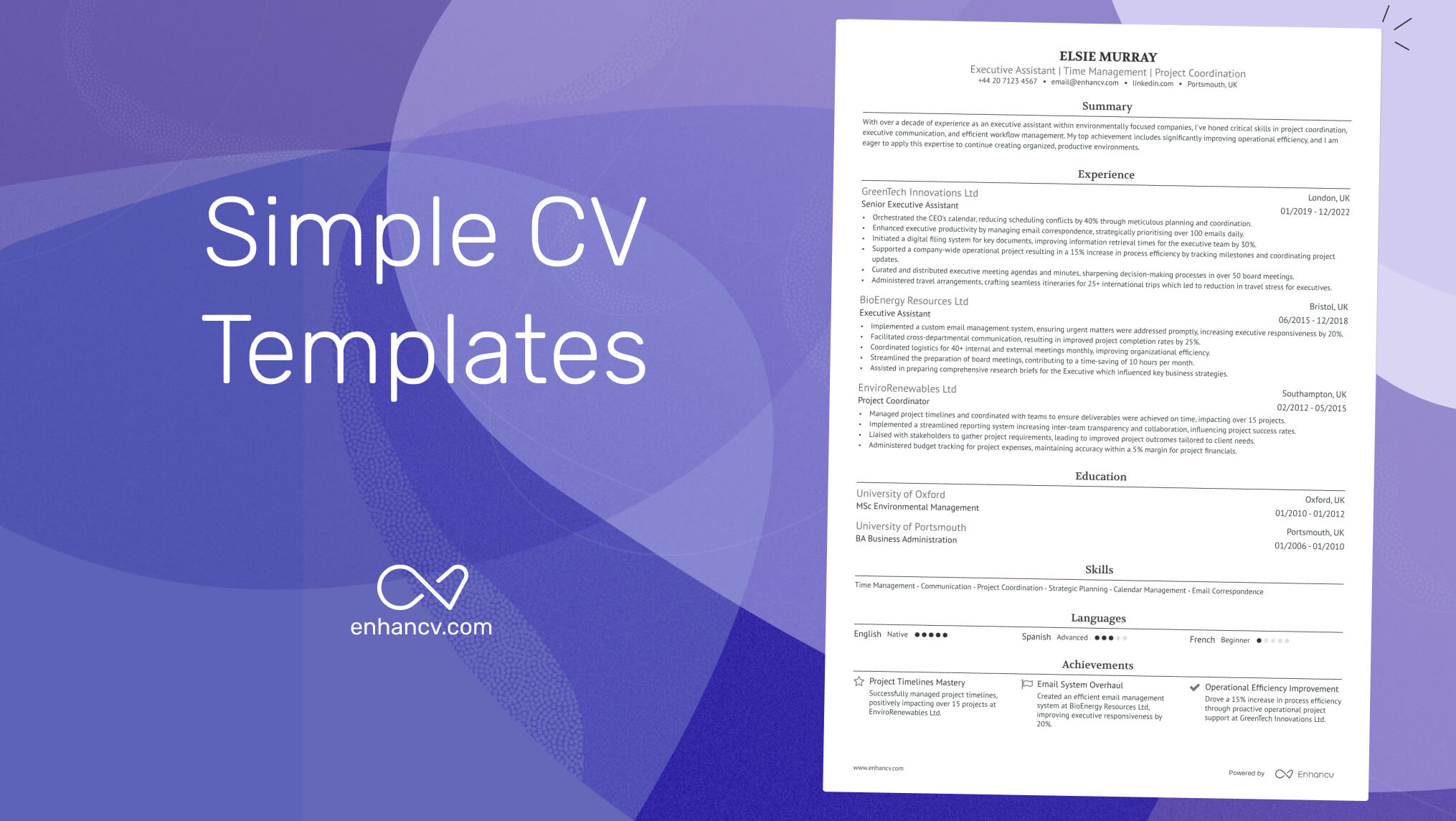 10+ Simple CV (Curriculum Vitae) Templates for UK Job Applicants | PDF ...