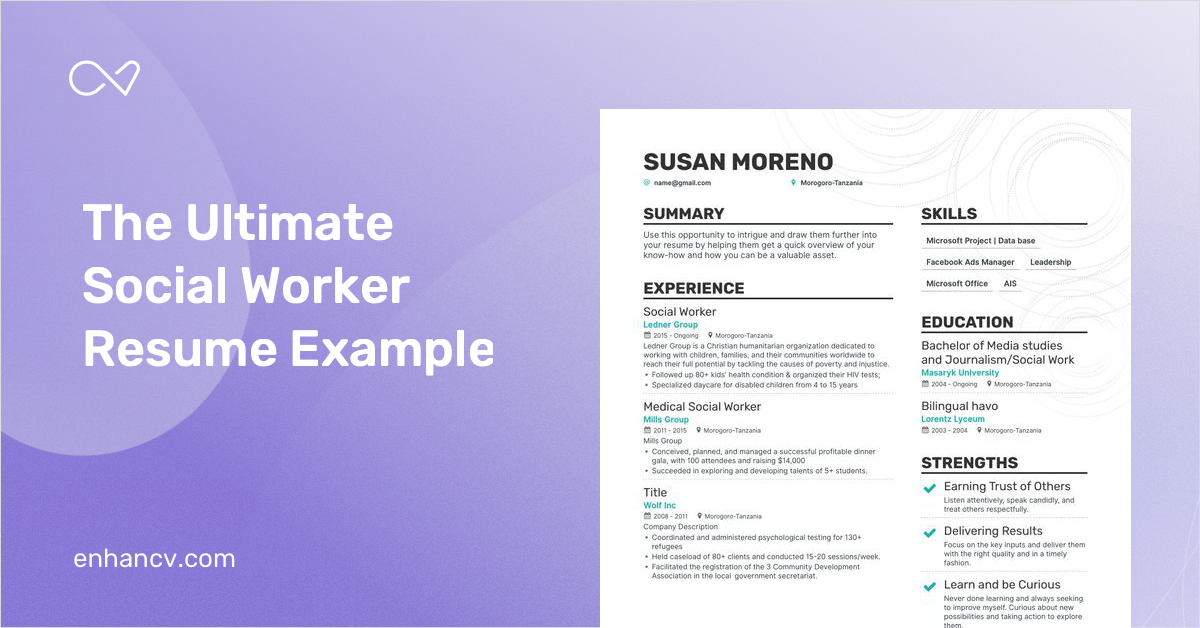 9 Social Worker Resume Examples & Guide for 2024