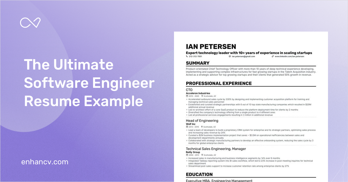 18 Software Engineer Resume Examples Guide For 2023