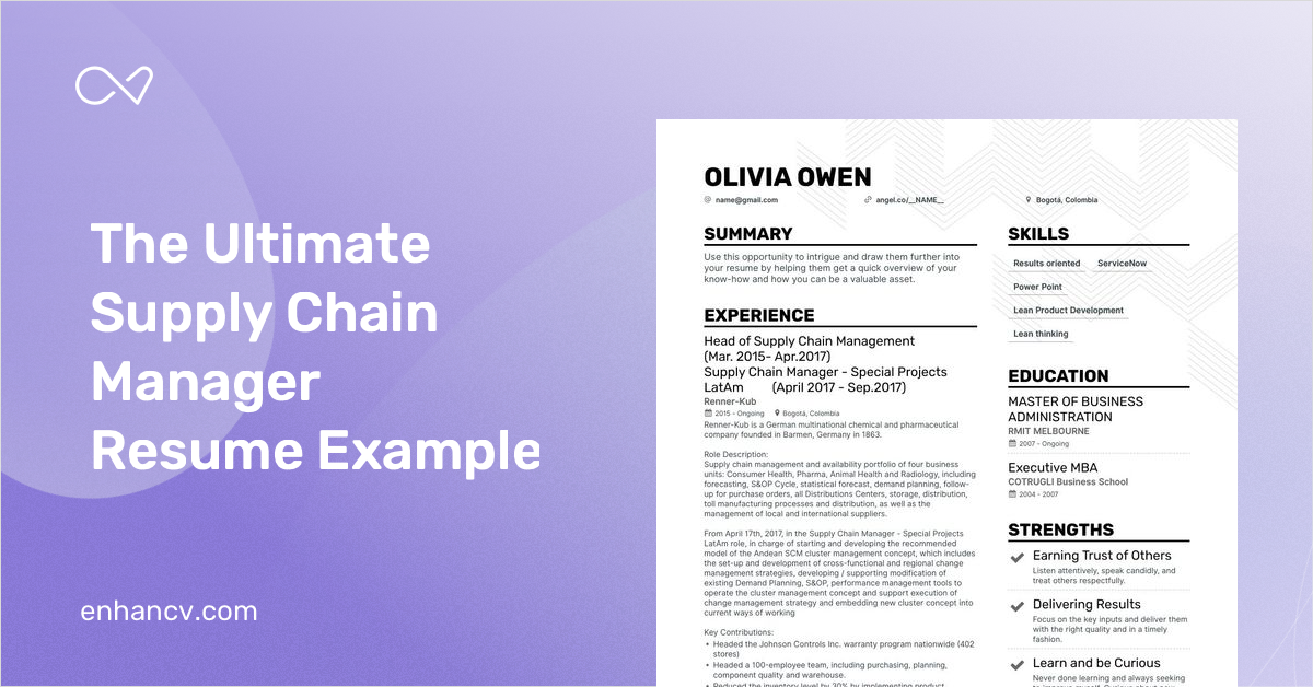 14 Supply Chain Manager Resume Examples & Guide for 2023