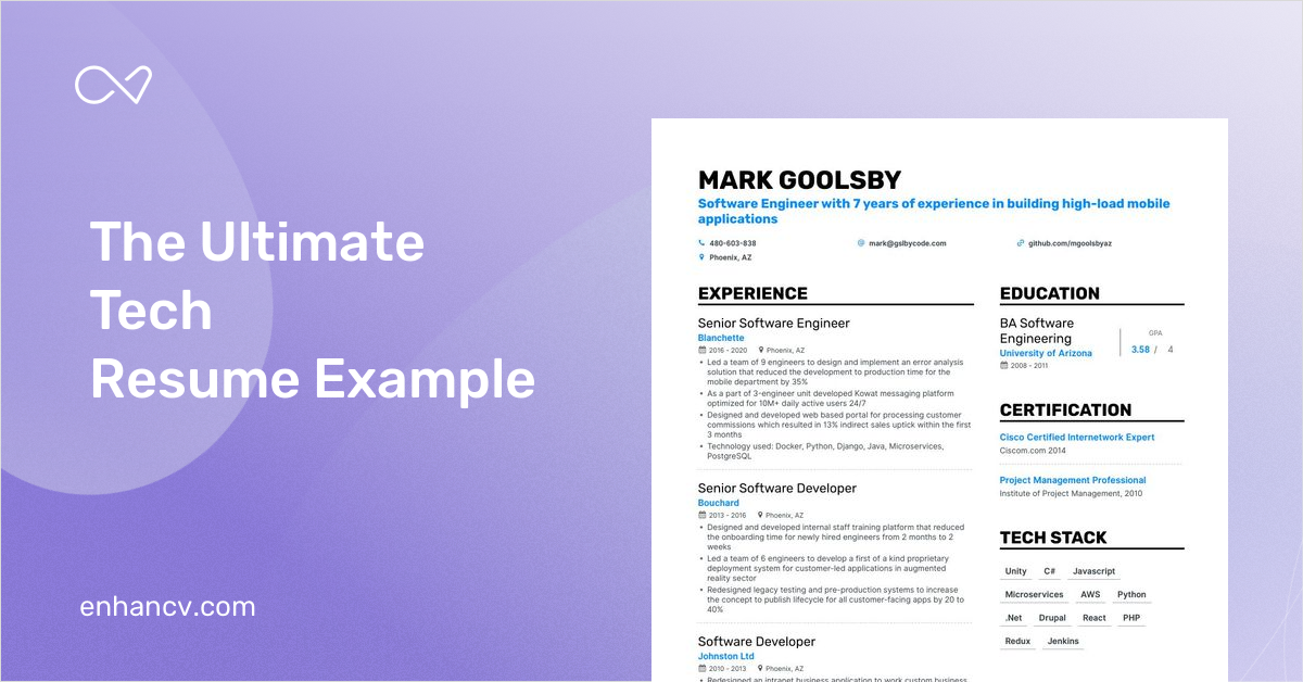 5 Tech Resume Examples & Guide for 2023