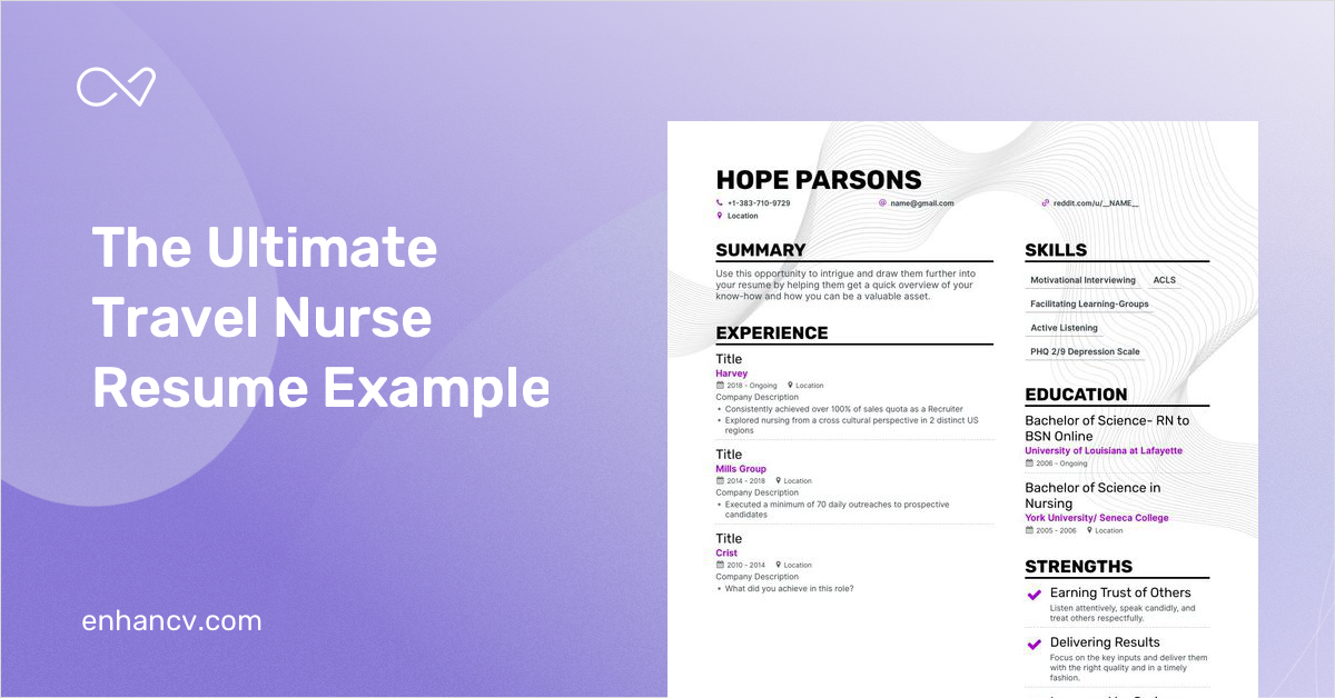 5 Travel Nurse Resume Examples & Guide for 2023